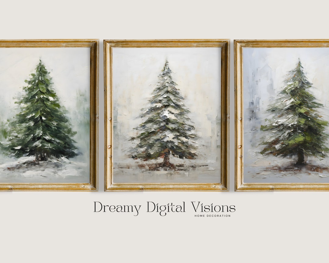 Christmas Tree Prints, Set of 3, Evergreen Trees, Xmas Decor, Winter ...