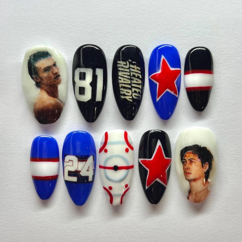 Heated Rivalry Shower Press on Nails (reusable) With Nail Glue - Etsy