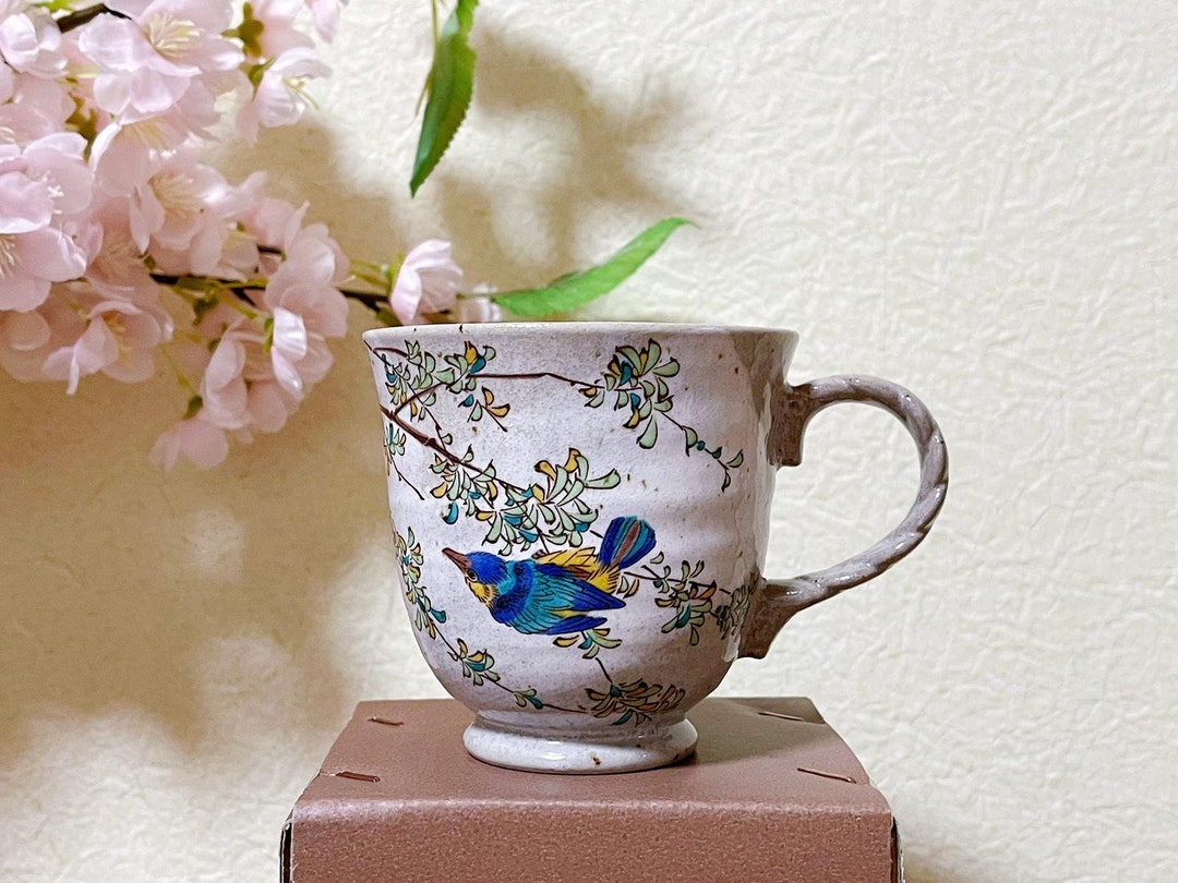 Japanese Kutani Yaki Handmade Blue Bird Cup Coffee Cup Tea - Etsy