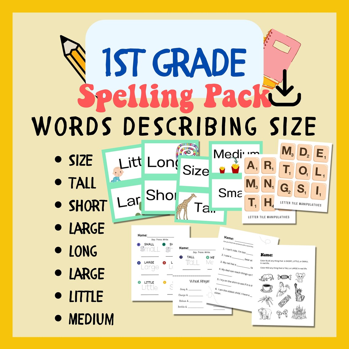 First Grade Spelling, Sight Word Pack, Printable Worksheet Wordwall ...