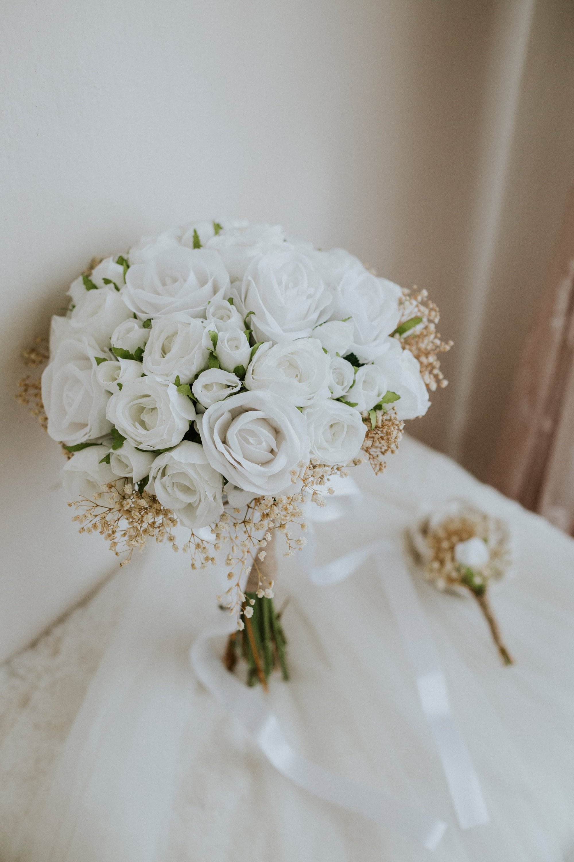 Classic Wedding Rose Bouquet Rustic Boho Flower Bouquet - Etsy