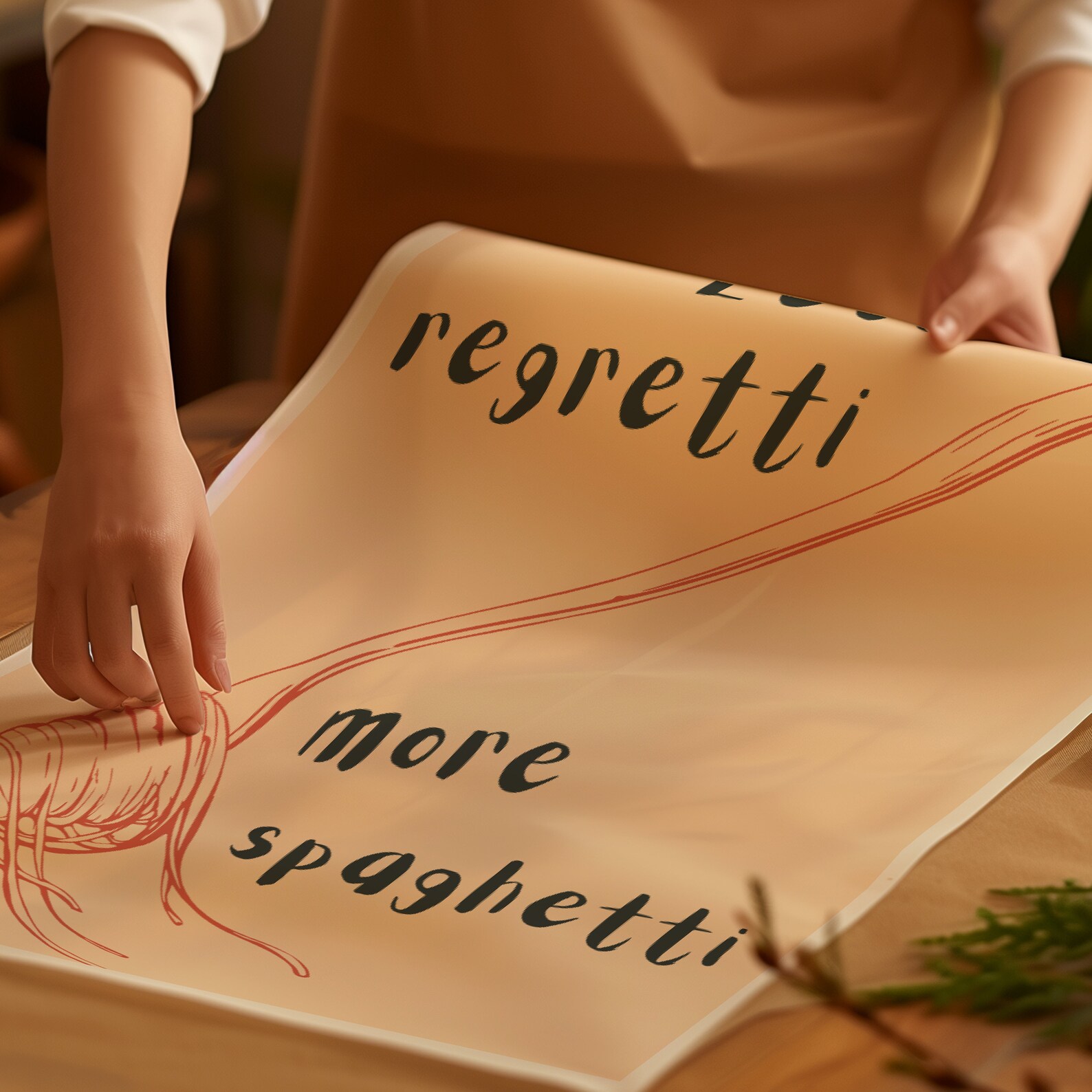 Less Regretti More Spaghetti, Kitchen Wall Art, Pasta Poster, Pasta Art ...