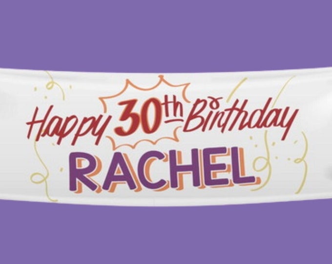 Custom Rachel's BIRTHDAY Banner Wall Decal Personalized Wall Sticker ...