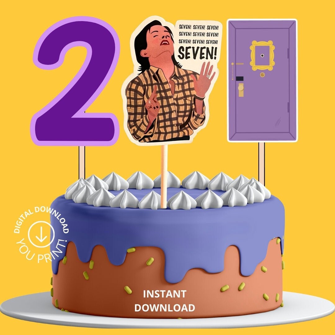 Cake Topper Friends, Cake Topper Seven, Monica Friends, Cake Top Seven ...