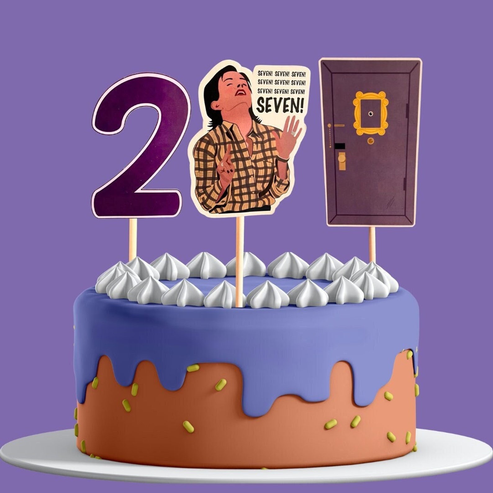 Cake Topper Friends, Cake topper siete, amigas de Monica, cake top ...