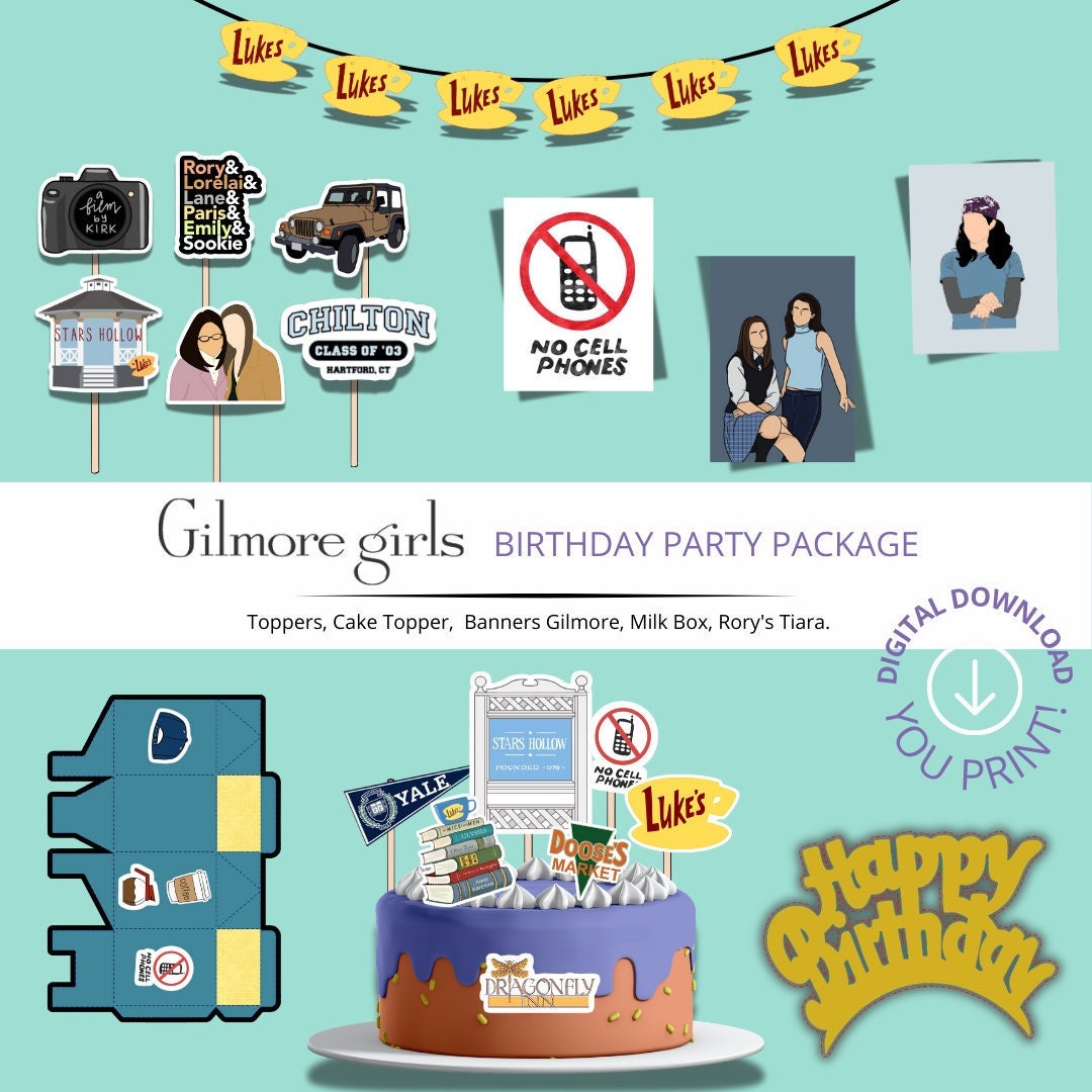 Gilmore Girls Party Kit – Birthday Decorations, Printable Digital Files ...