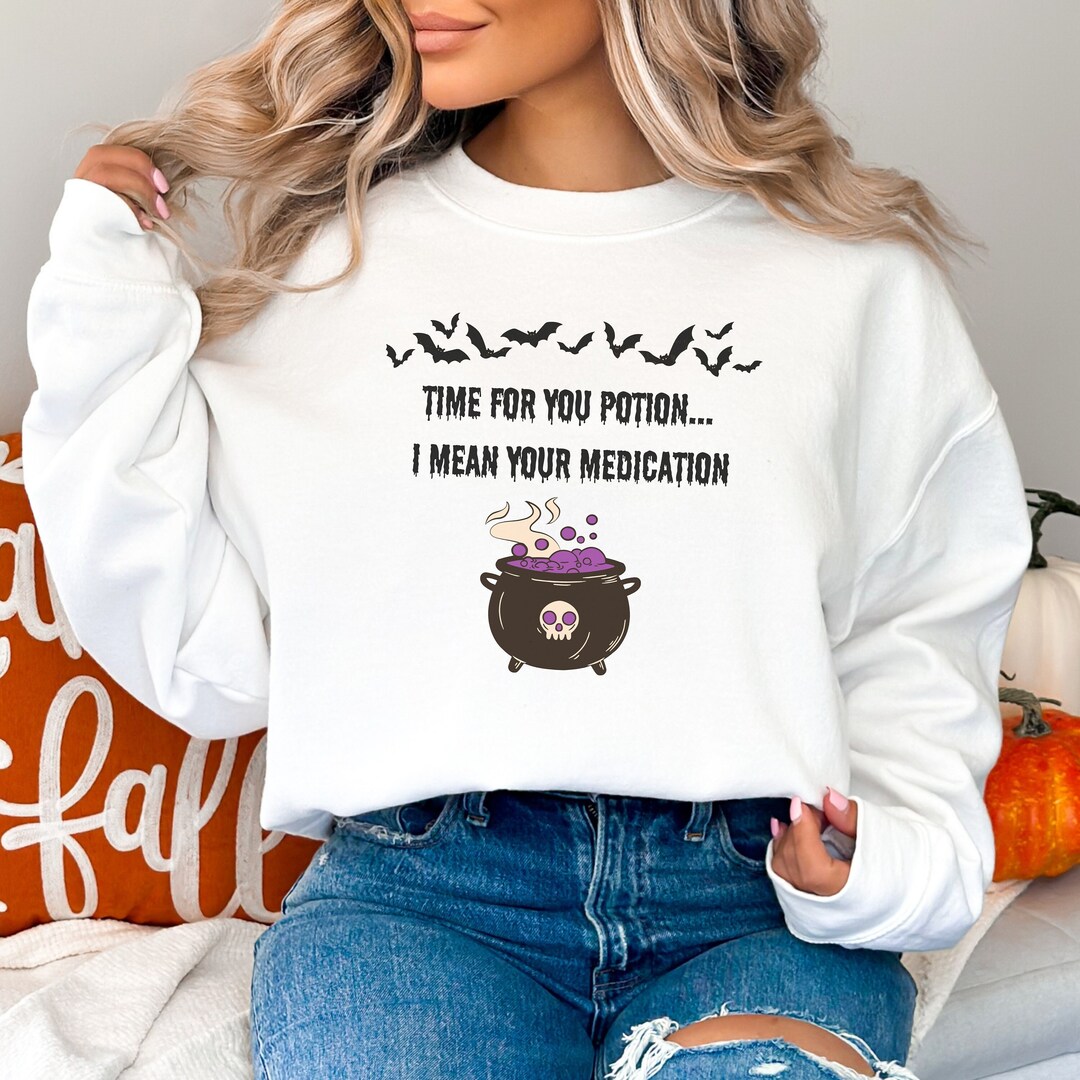 Cute Halloween Nurse Sweatshirt Time for Your Potion Sweater Design ...
