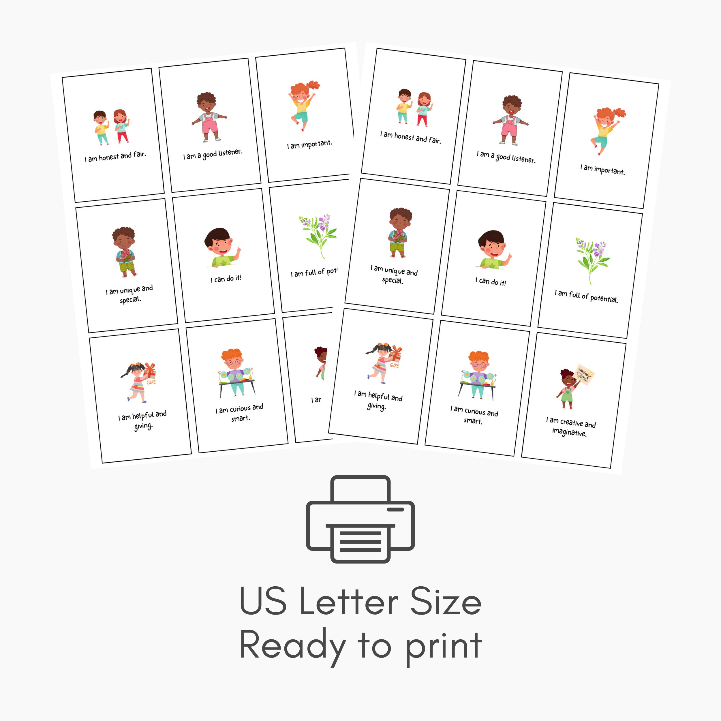 Affirmation Cards for Kids / Digital Download / Printable / - Etsy