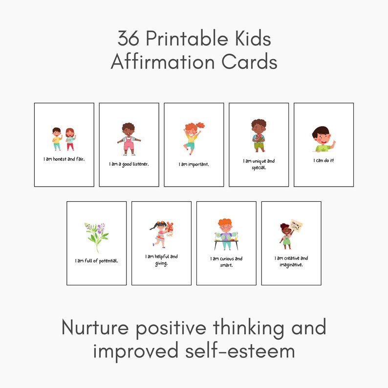 Affirmation Cards for Kids / Digital Download / Printable / Positive ...