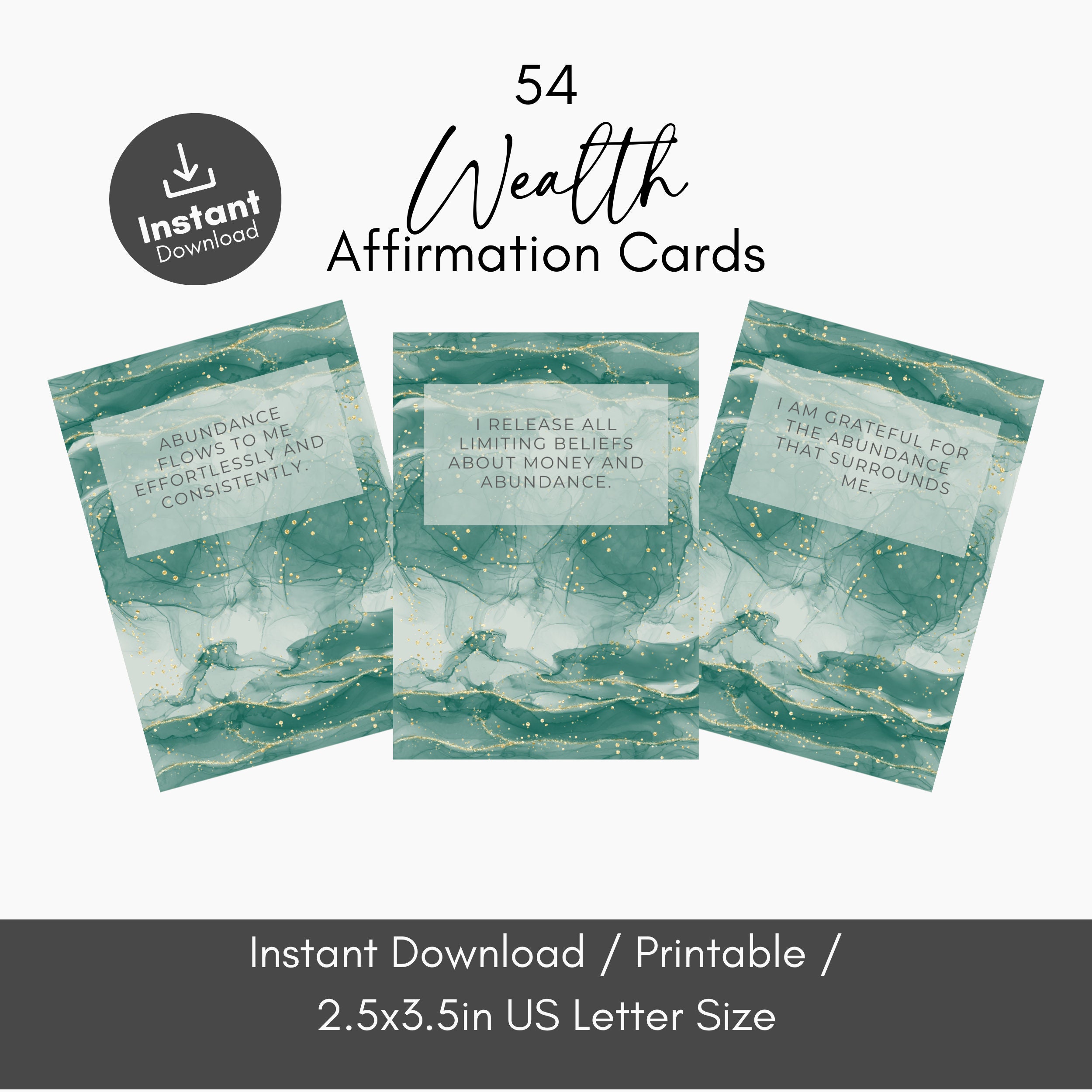 Wealth Affirmation Cards / Digital Download / Printable / Manifest ...