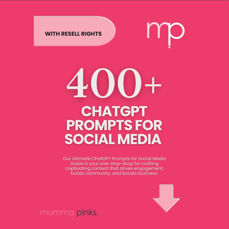 400 Chatgpt Prompts for Social Media Digital Download With PLR Ebooks - Etsy