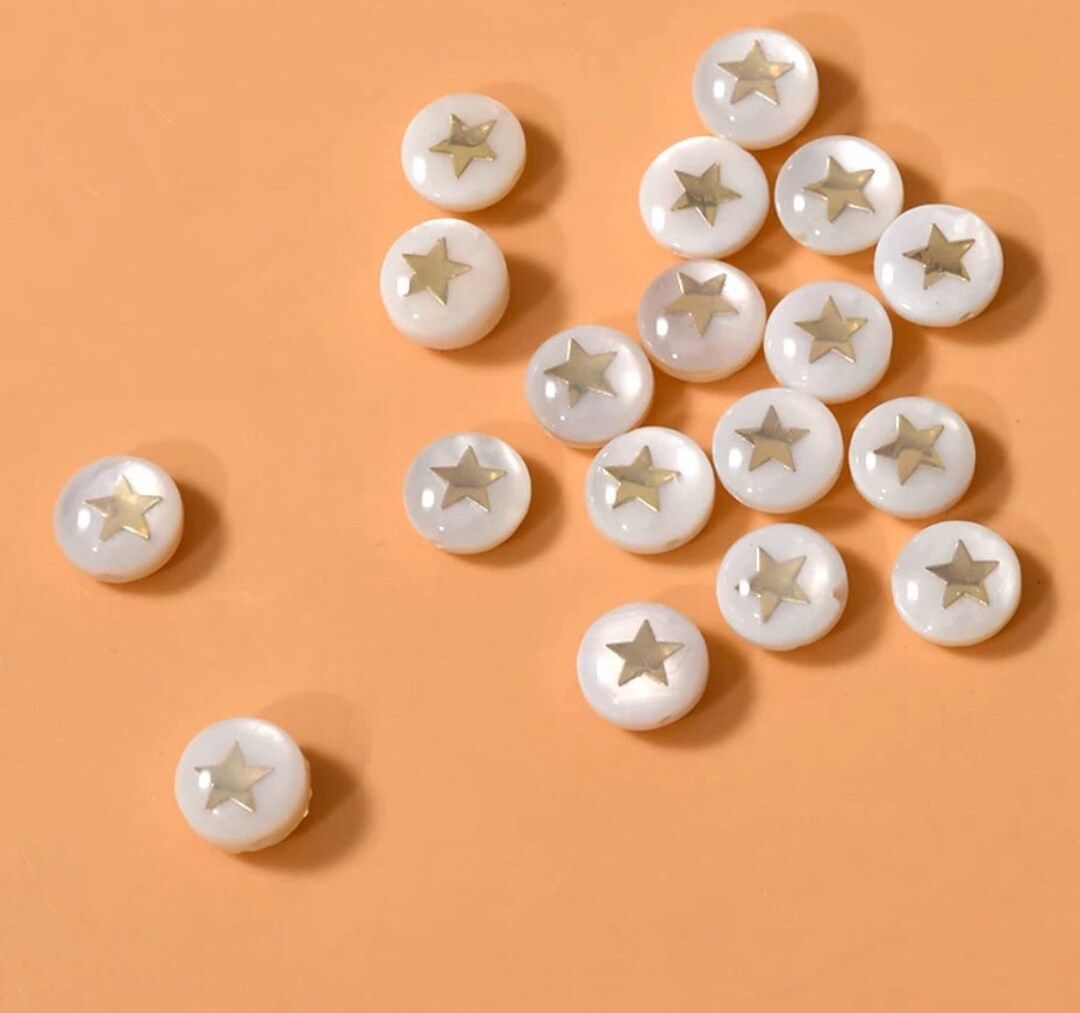 Shell Symbol Beads, Double Side Letter Beads, Jewelry Making, Symbol ...