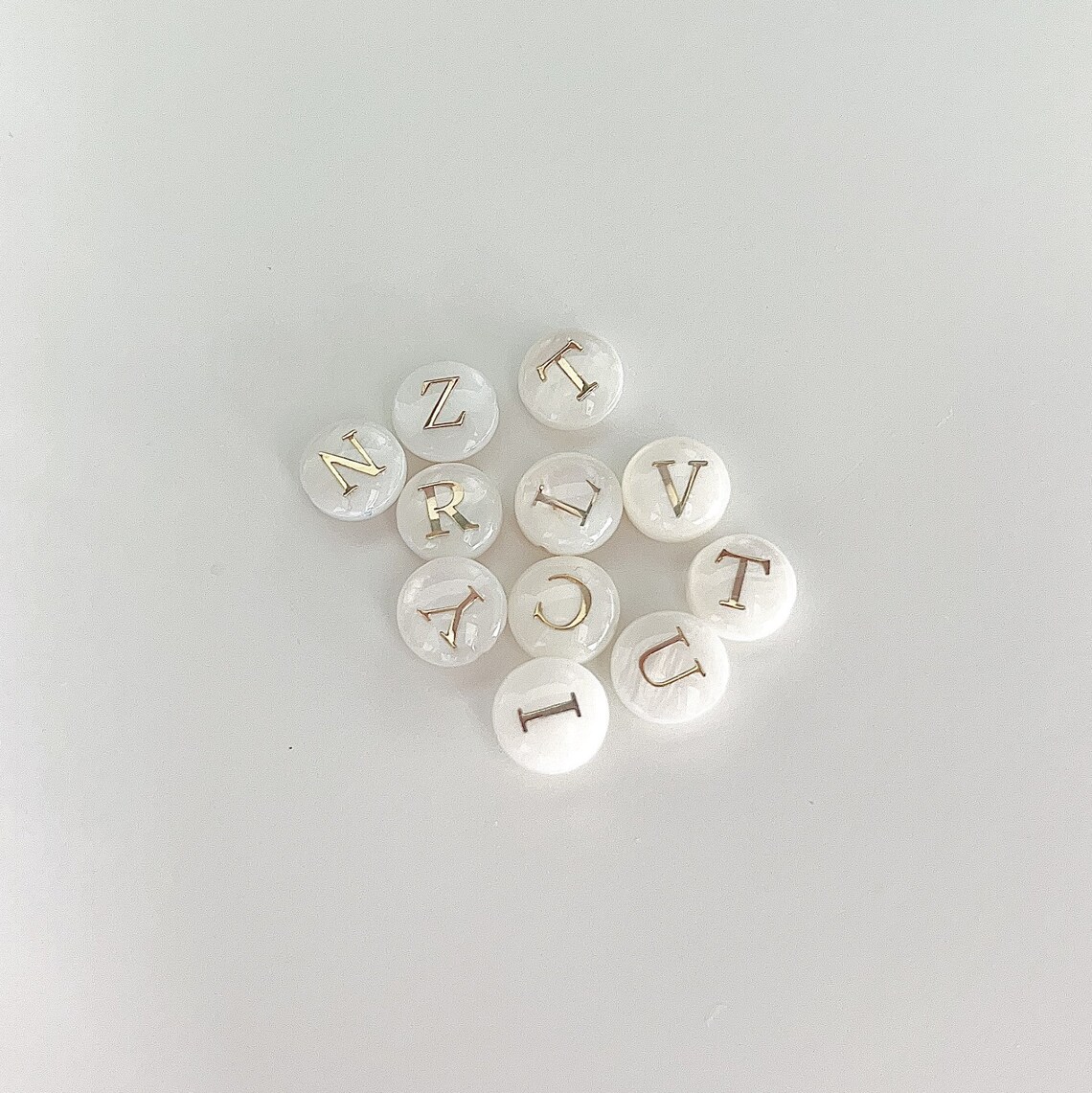 Shell Alphabet Beads, Initial Beads, Choose Letter, Double Side Letter ...