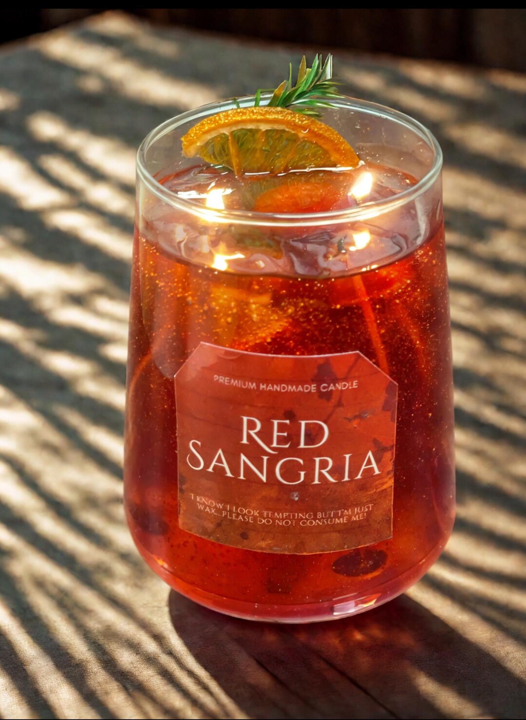 Wine Whiskey Cocktail Candle | Red Sangria Handpoured Candle Ice Cube ...