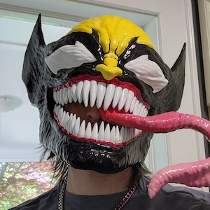 Venomized Wolverine Cowl Mask Cosplay. Venom Wolverine Replica Prop. - Etsy