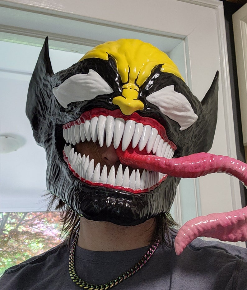 Venomized Wolverine Cowl Mask Cosplay. Venom Wolverine Replica Prop. - Etsy