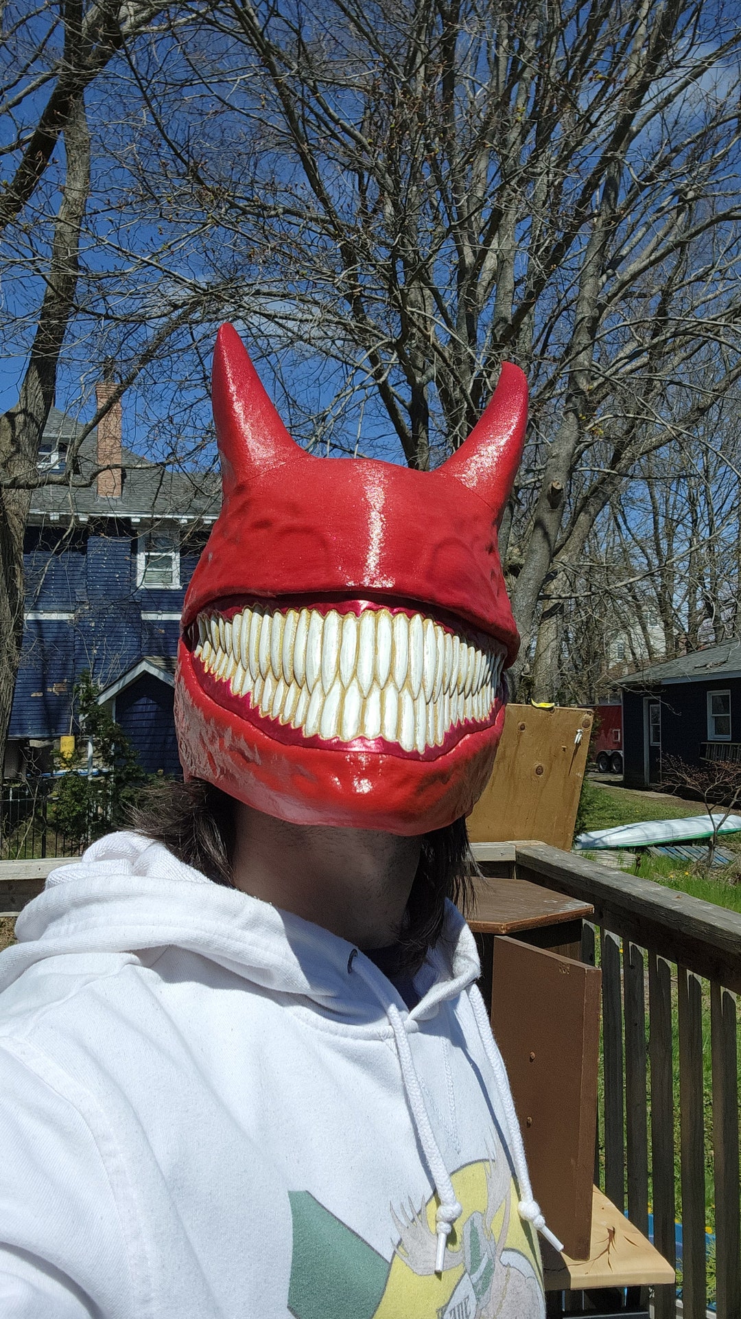 Carnage Daredevil Mask Cosplay. Venomized Daredevil Head Replica Prop ...