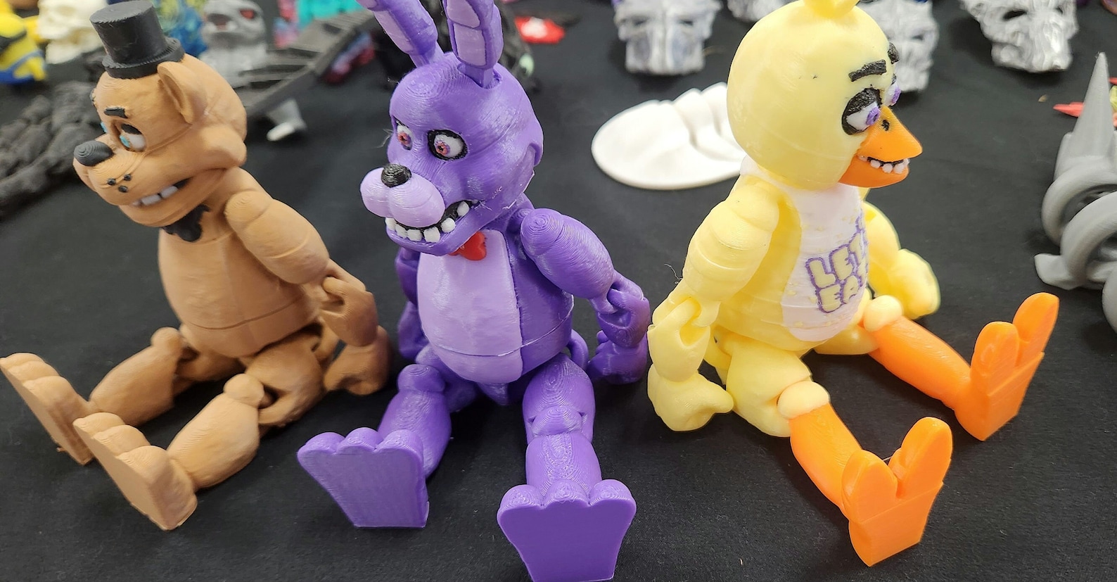 Freddy Fazbear, Foxy, Bonnie, Chica FNAF Articulated Model, Posable ...