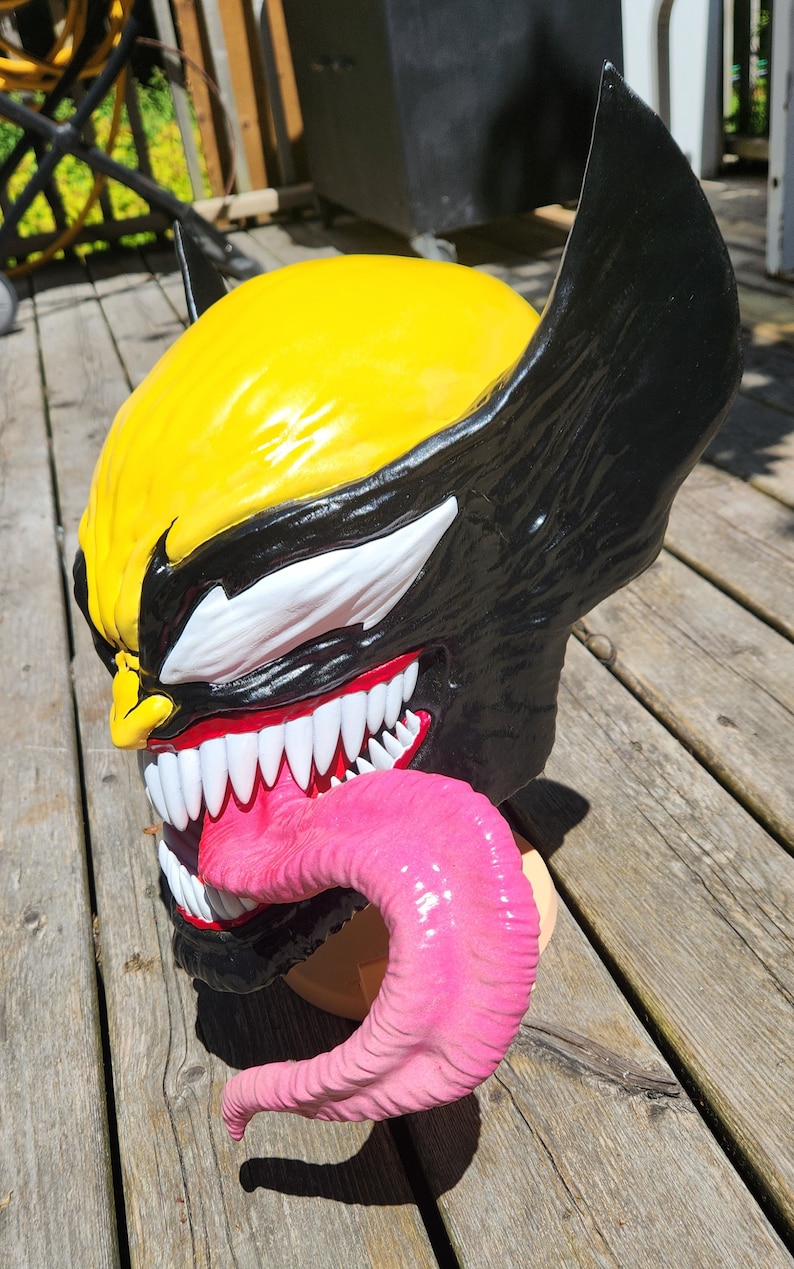 Venomized Wolverine Cowl Mask Cosplay. Venom Wolverine Replica Prop. - Etsy