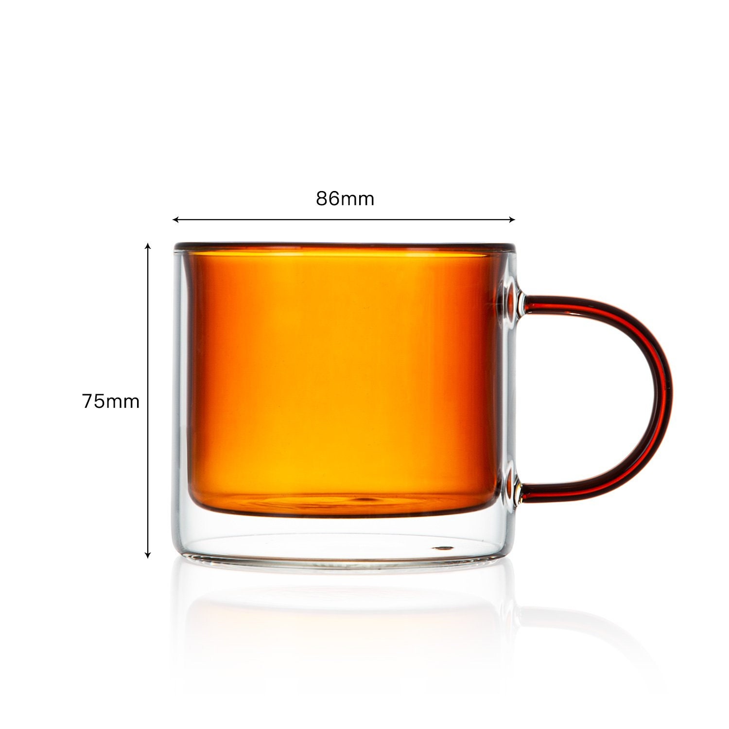 Set of 4 Double Wall Glass Coffee Mugs – Insulated Borosilicate Cups ...