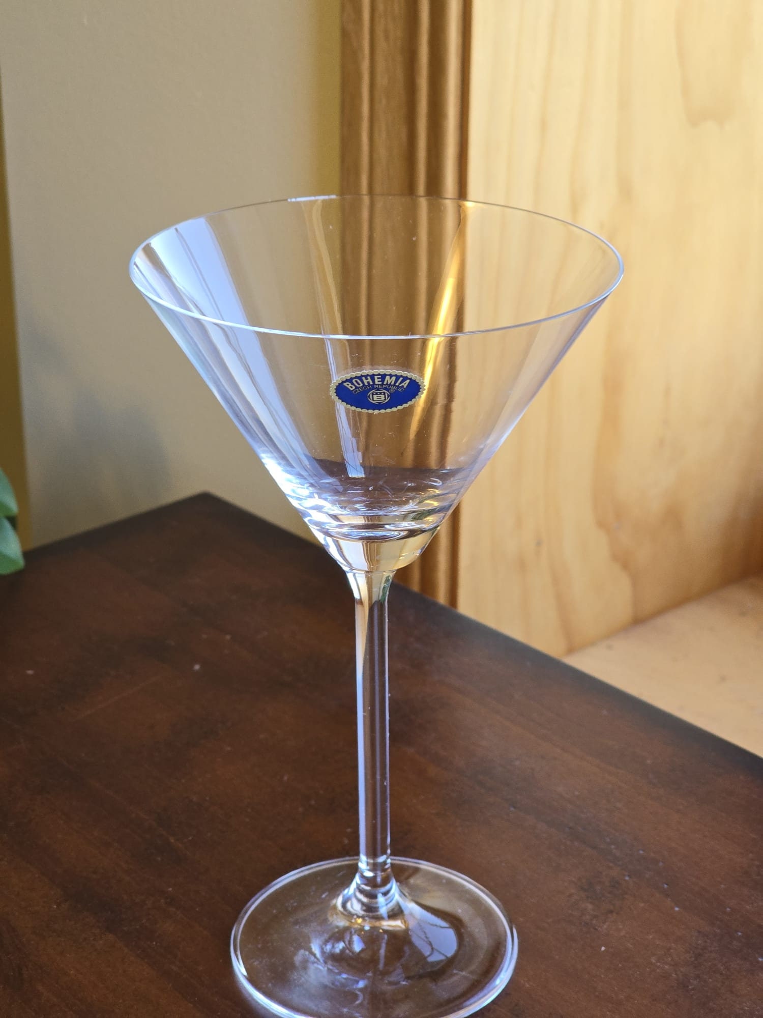 Set of 4 BOHEMIA Crystal Martini Glasses 7 1/2 Tall Made in Czech ...