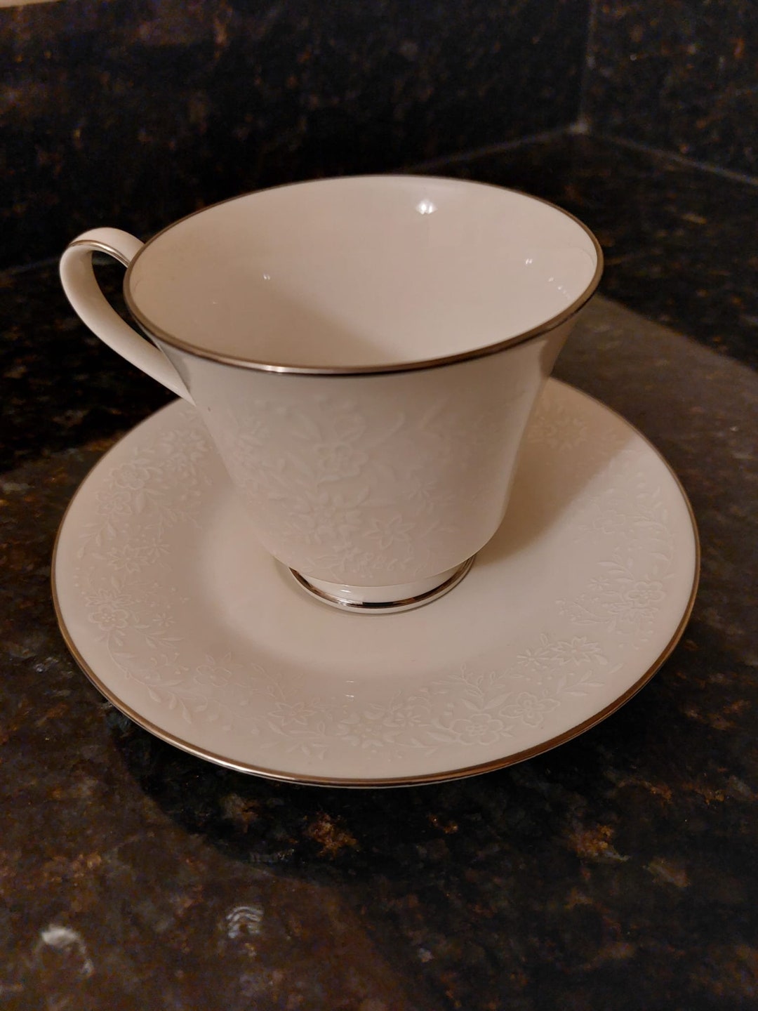 Set of 3 -NORITAKE Ivory China " Affection" 7192 Cup & Saucer - Japan ...