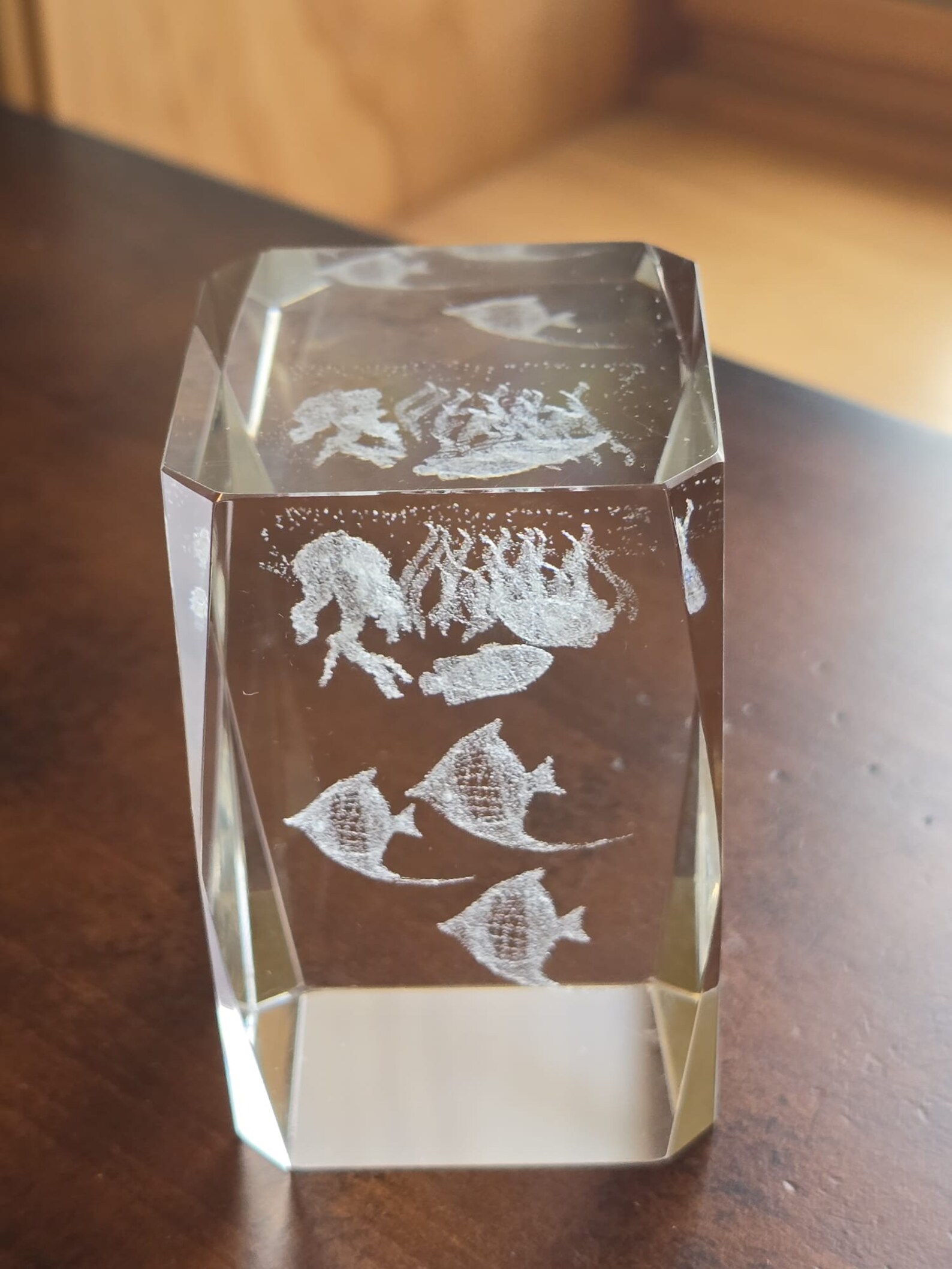Set of 3- Crystal Glass Cube Paperweight 3D Laser Etched Hummingbirds ...