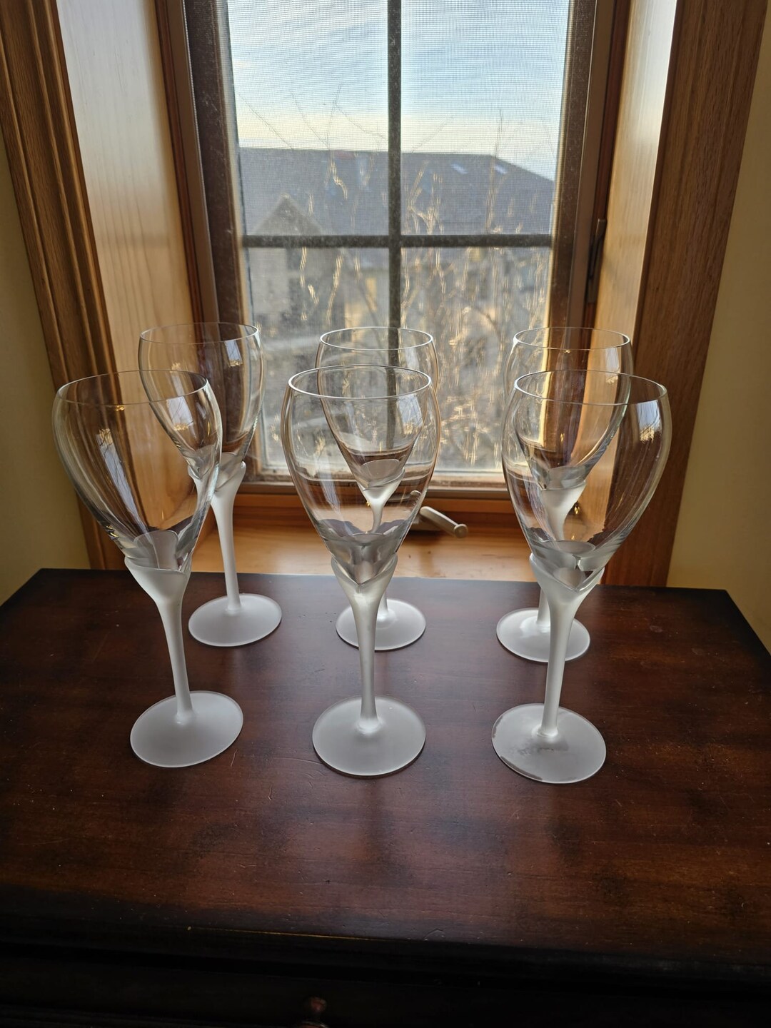 Set of 6- Antique Satin by Towle Crystal Water Goblet 9.5" Tall- Made ...