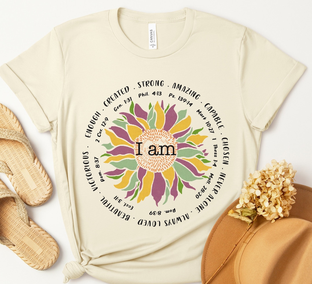 Womens Positive Affirmation Shirt, Womens Bible Scripture Shirt, I Am ...