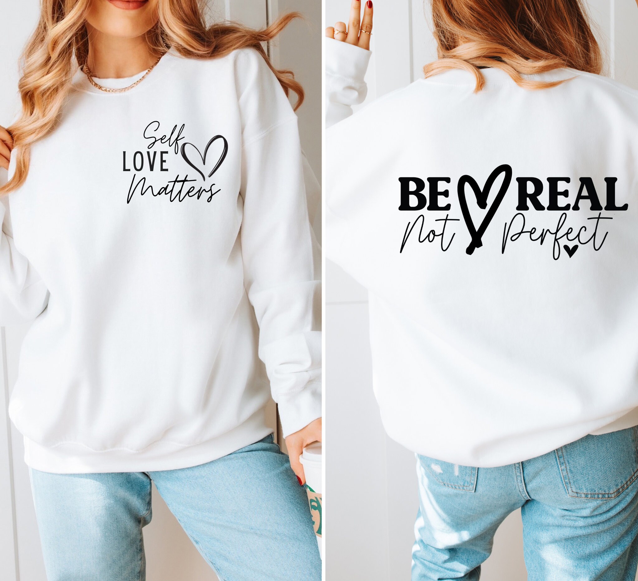 Self Love Sweatshirt Self Love Matters Nobody is Perfect Self-love ...