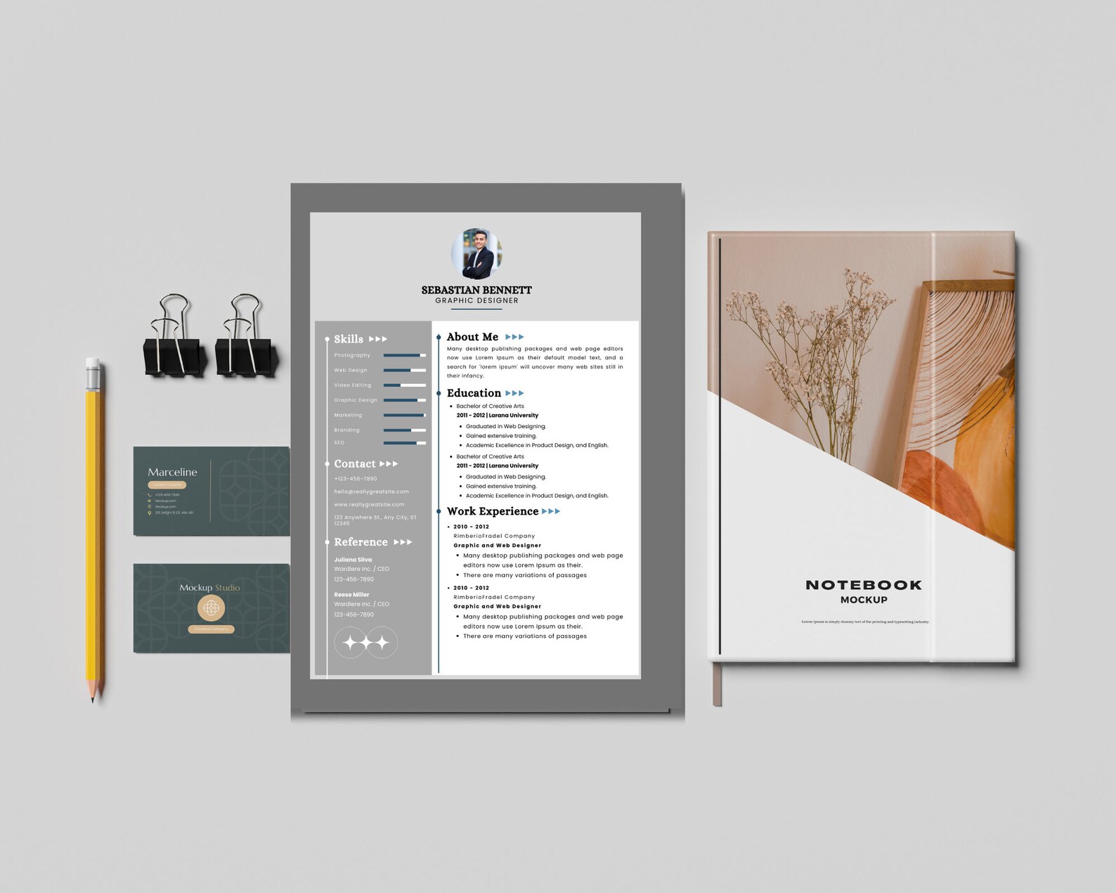 Minimalist Graphic Designer Resume Template, Editable Resume Template ...