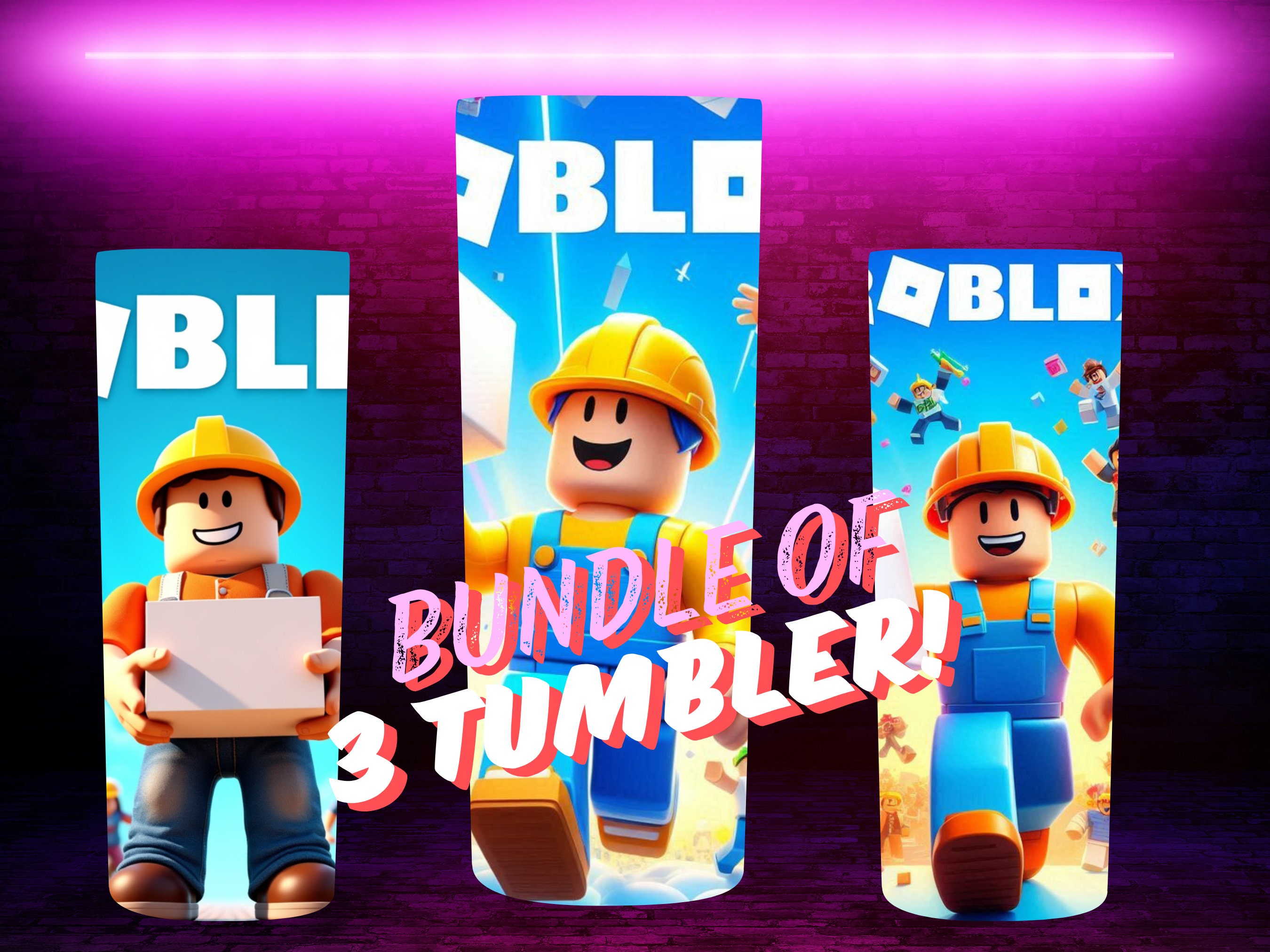 Roblox Tumbler Design, 20oz Roblox Tumbler, Gaming Tumbler Wrap PNG ...
