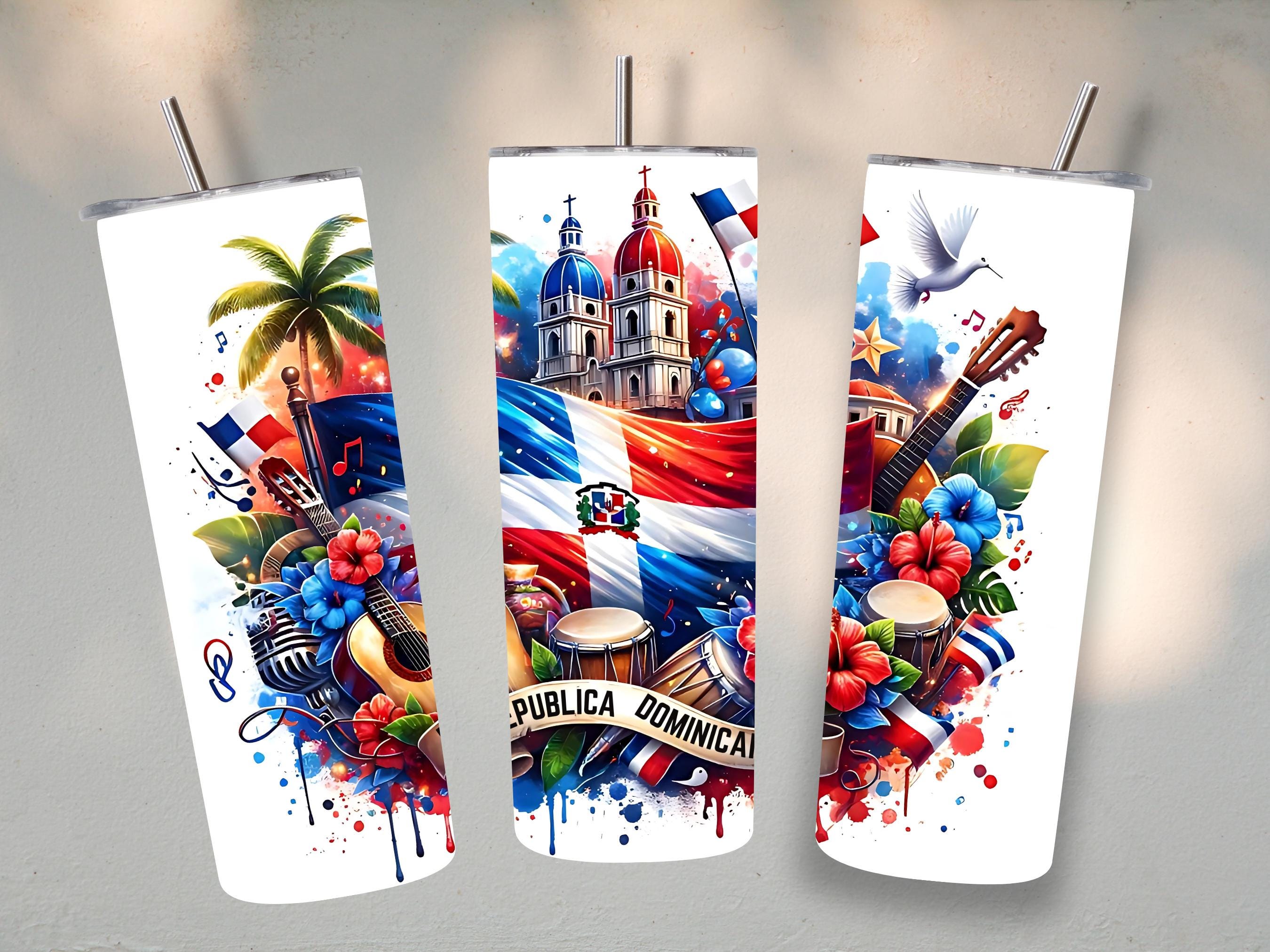 Dominican Flag Tumbler Wrap: 20oz Skinny Sublimation Design (digital ...