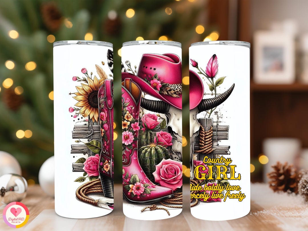 Country Girl Tumbler Wrap, 20 Oz Skinny Sublimation Tumbler Design ...