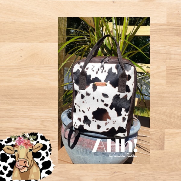 Large Cow Print Backpack - Etsy