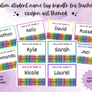 Crayons Name Tag Set for Classroom - Editable Name Tag - Custom ...
