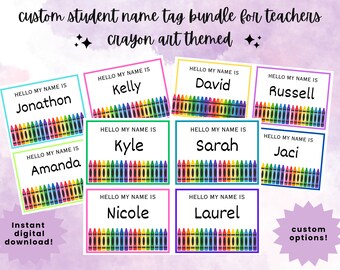 Classroom Name Tags Template - Etsy