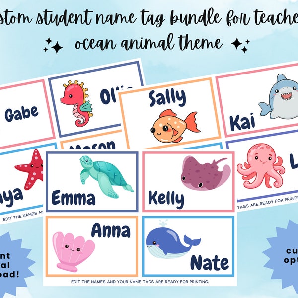 Summer Cubby Name Tags - Etsy
