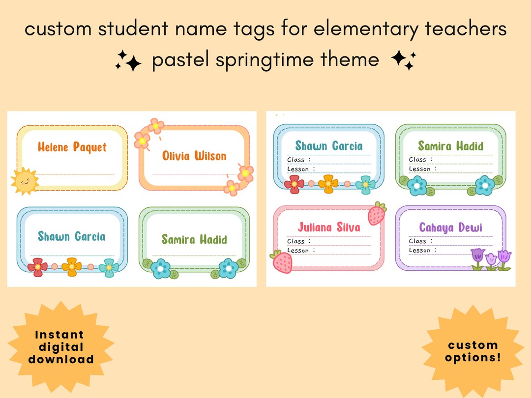 Student Desk Name Labels, Editable Classroom Printables, Student Name ...