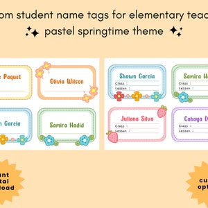 Student Desk Name Labels, Editable Classroom Printables, Student Name ...