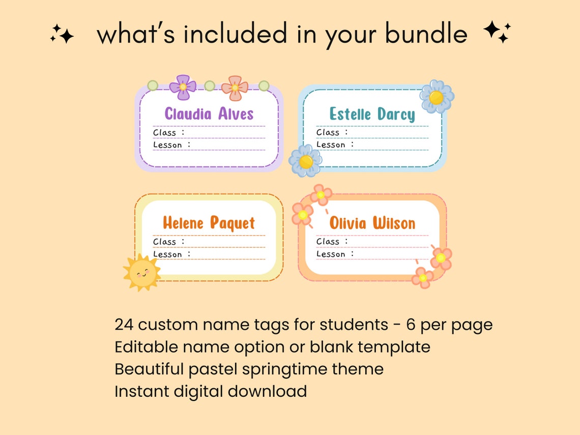 Student Desk Name Labels, Editable Classroom Printables, Student Name ...