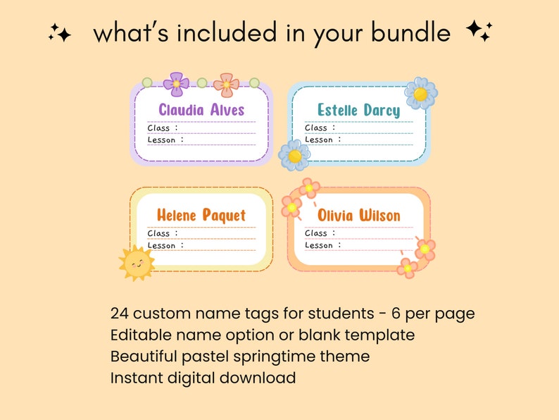 Student Desk Name Labels, Editable Classroom Printables, Student Name ...