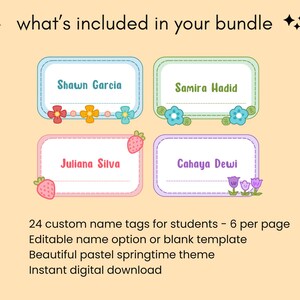 Student Desk Name Labels, Editable Classroom Printables, Student Name ...