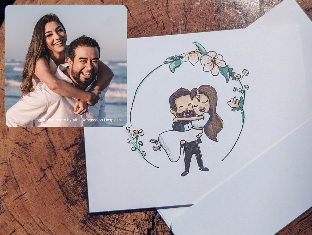 Custom, Hand-drawn Wedding Card - Etsy