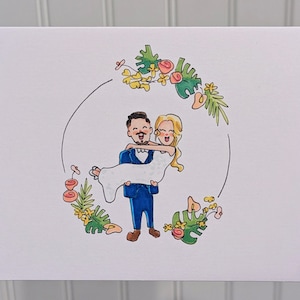 Custom, Hand-drawn Wedding Card - Etsy