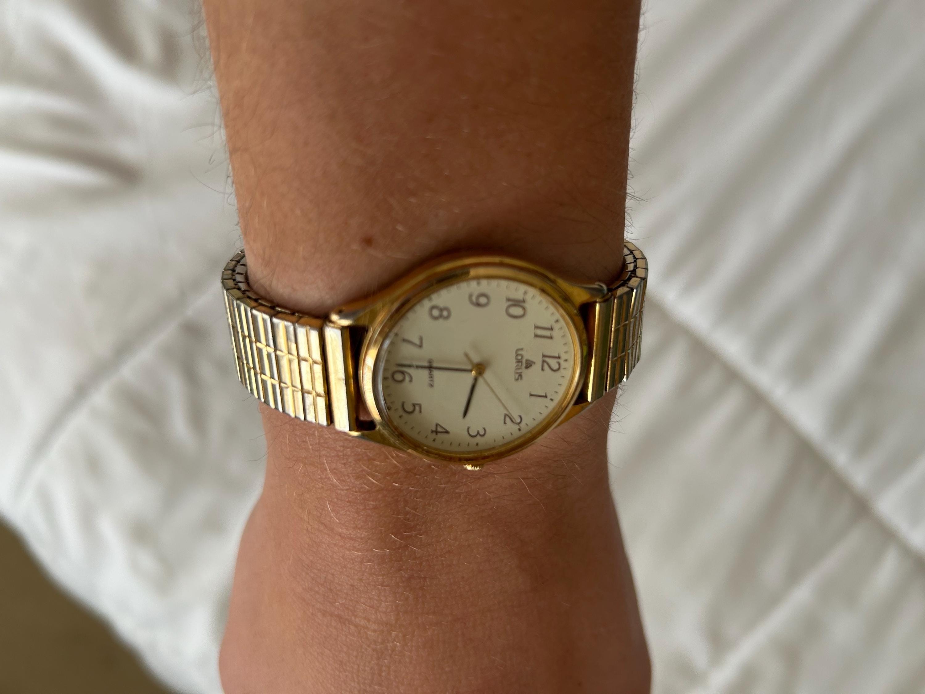 WORKING Vintage Men’s 1980s Gold Lorus Watch | Stretchy Bracelet Band ...