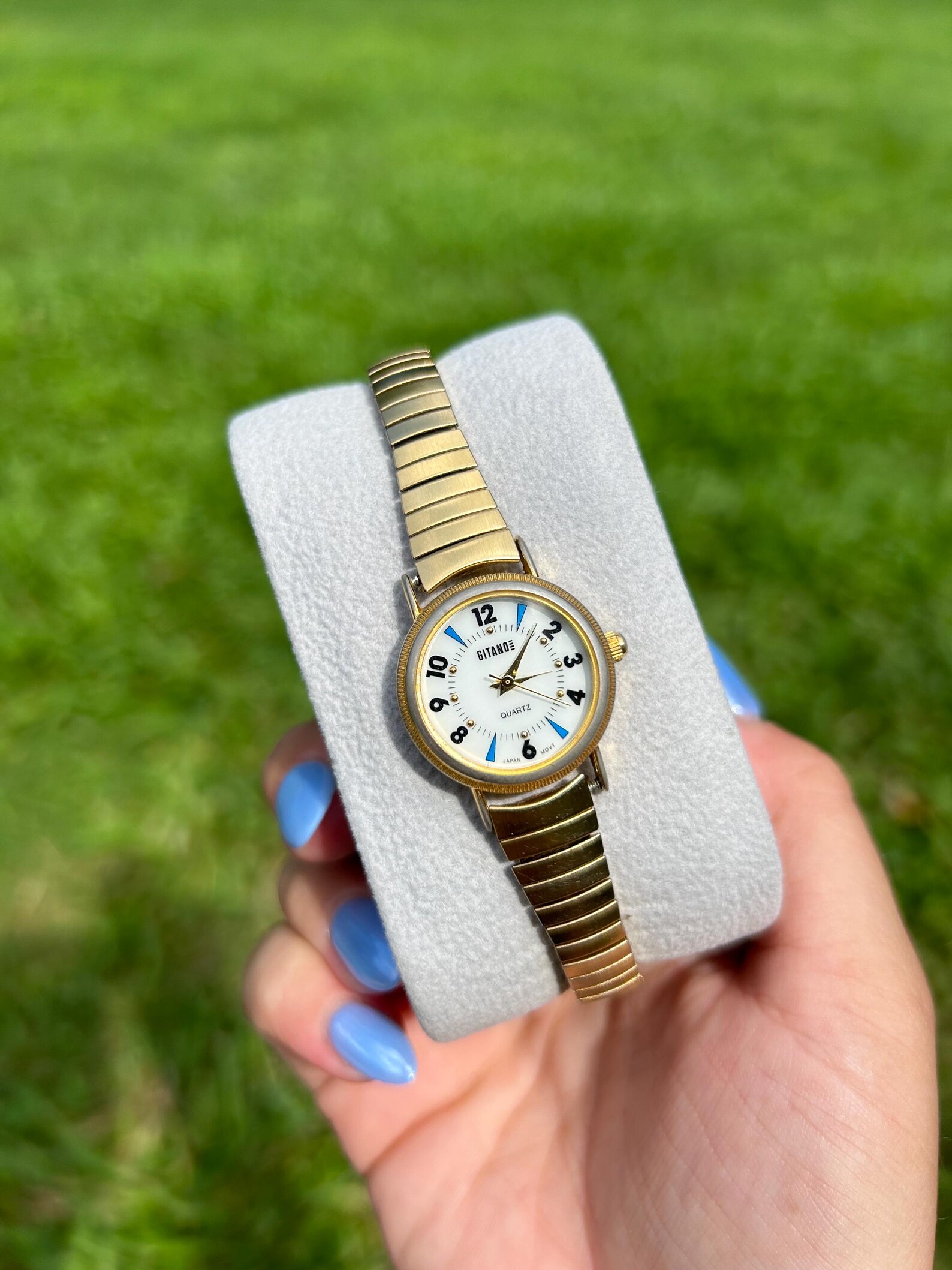 Vintage Gitano Watch 1990s Gold With Blue Accents Not Working Dainty ...