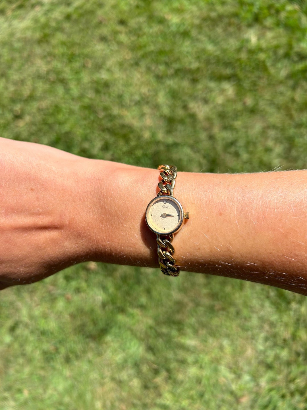 Vintage Dainty Timex Chain Band Watch Not Working 1980s Bracelet ...