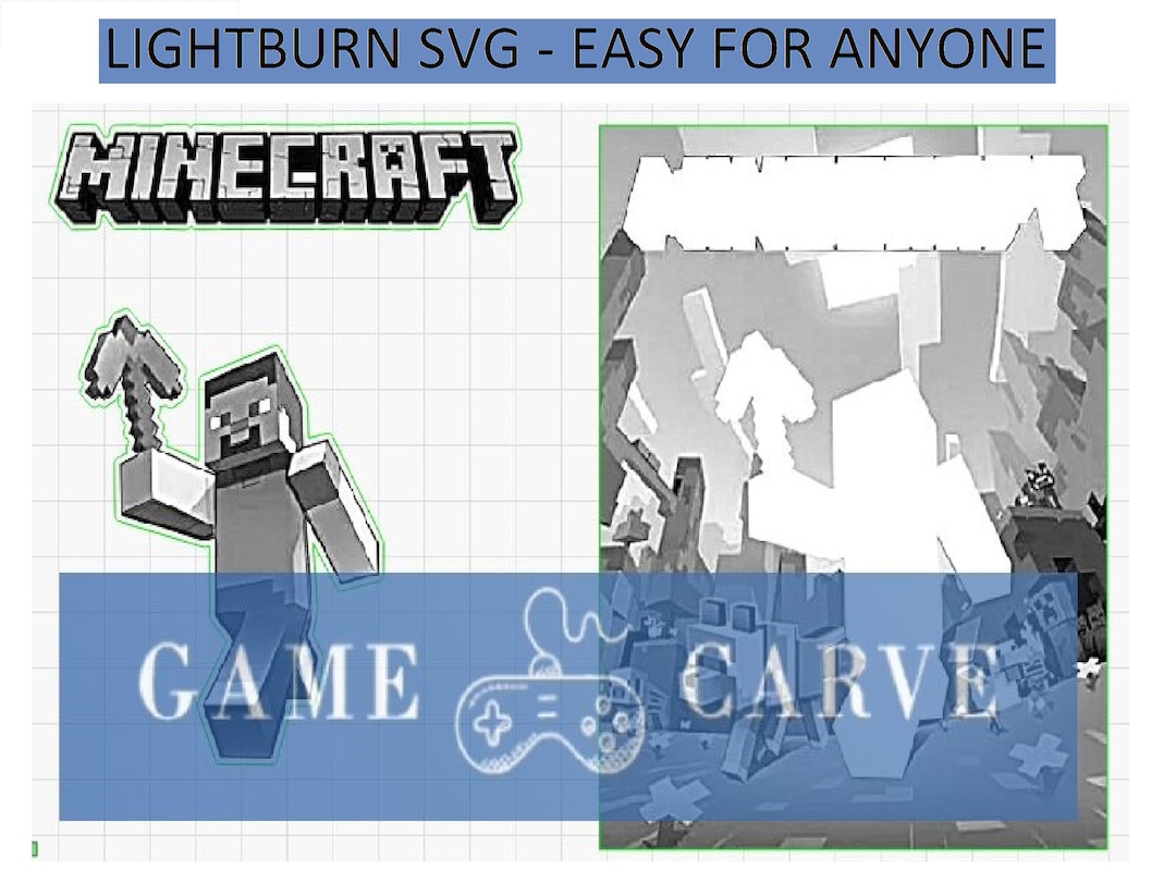 Minecraft Laser cut Datei SVG Lightburn laser gravieren - Etsy.de