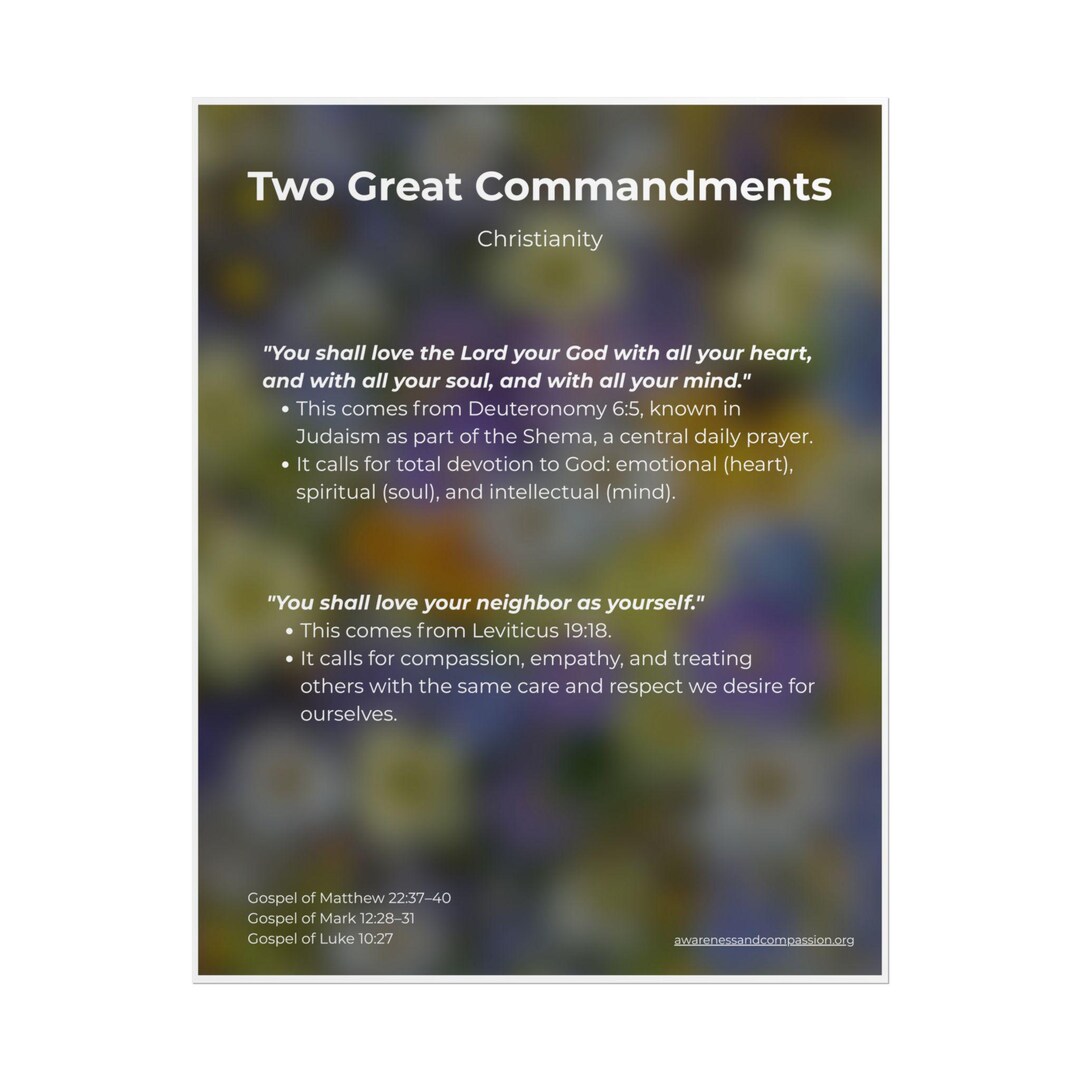 Two Great Commandments of Christianity (poster) - Etsy